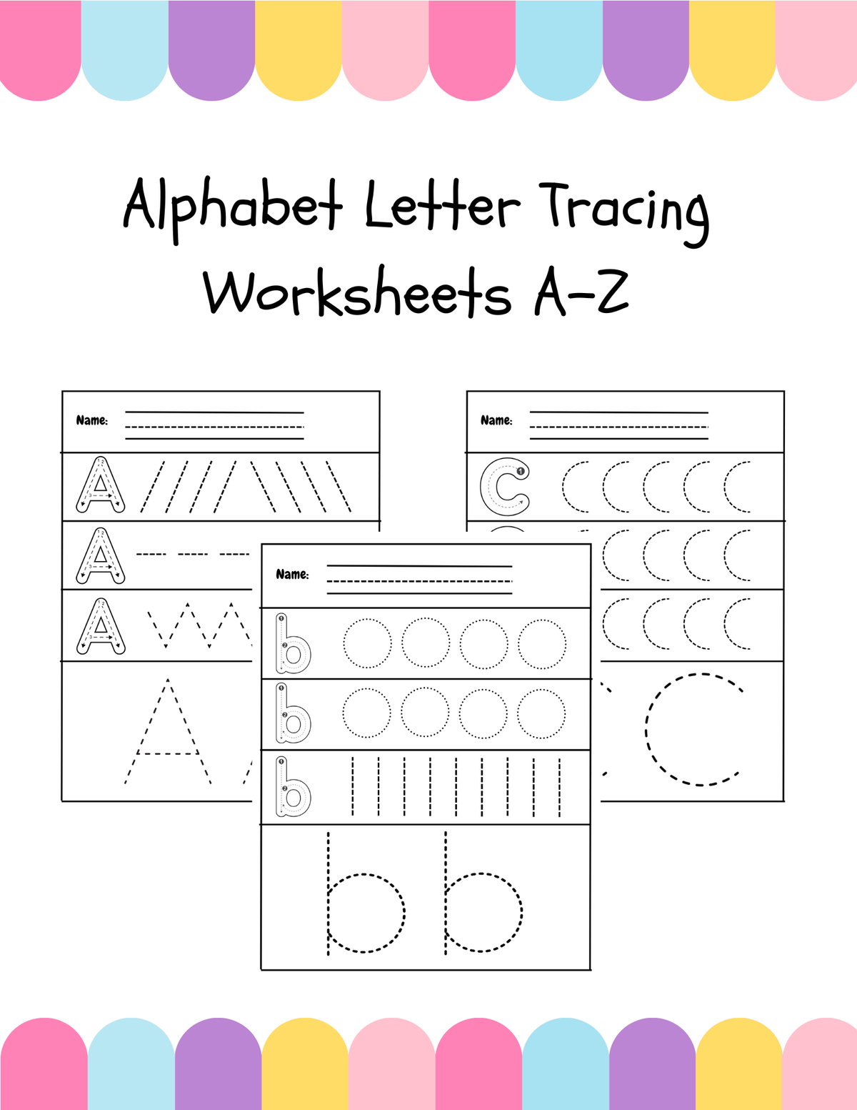 Alphabet Letter Tracing Worksheets A-Z | Uppercase and Lowercase Pract ...